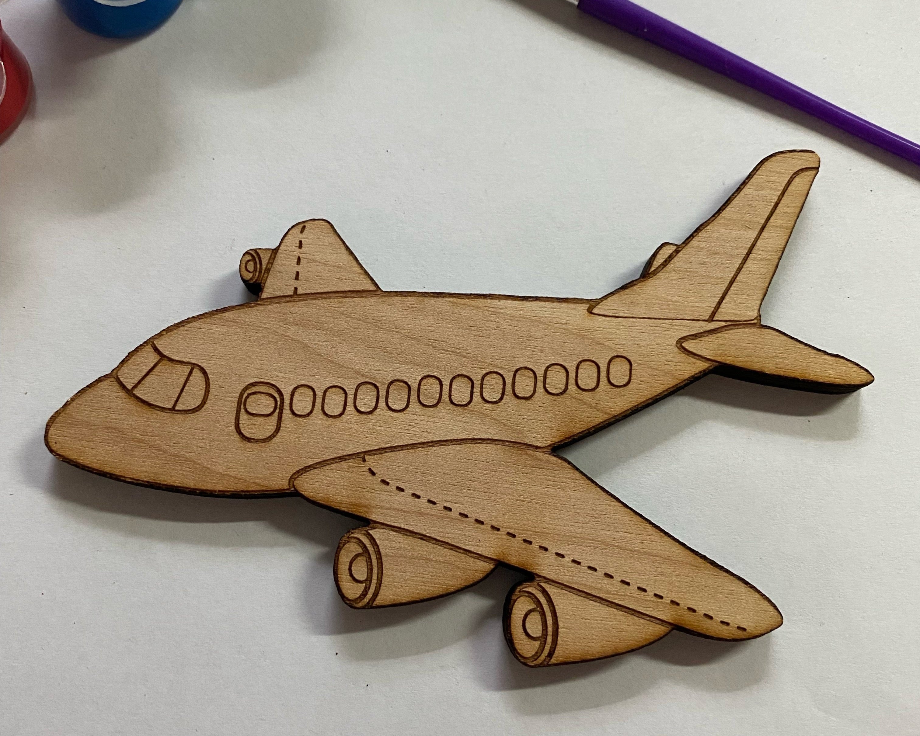 Unfinished Wooden Airplane to Paint. Aircraft Wooden Blank. Wood Craft ...