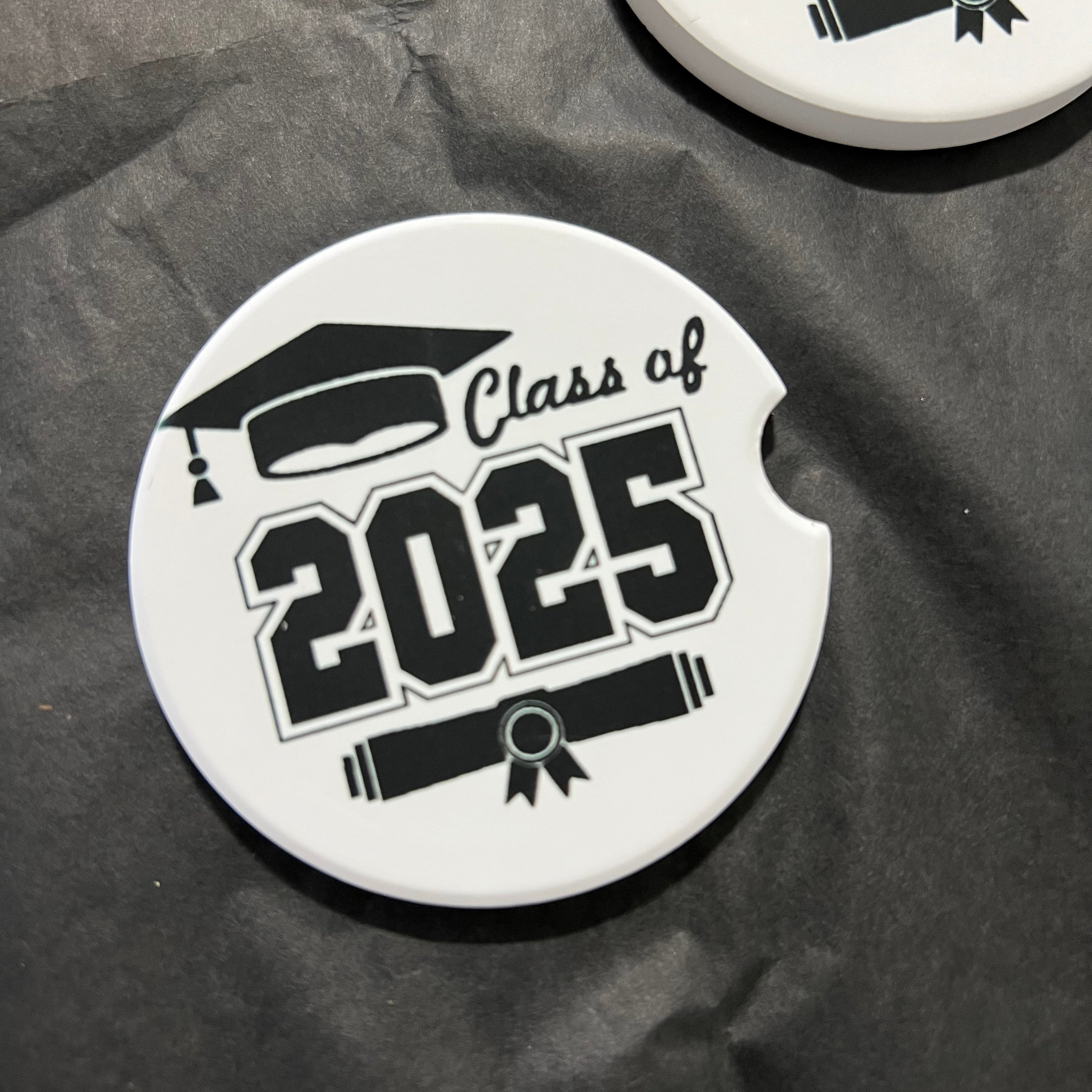 Graduation Car Coasters. Ceramic Car Coaster Class of 2025. Grad Gift ...