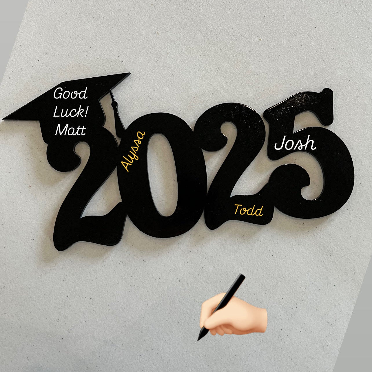 Graduation Signature Sign. Class of 2025 Decor. Wooden 2025 Graduate G ...