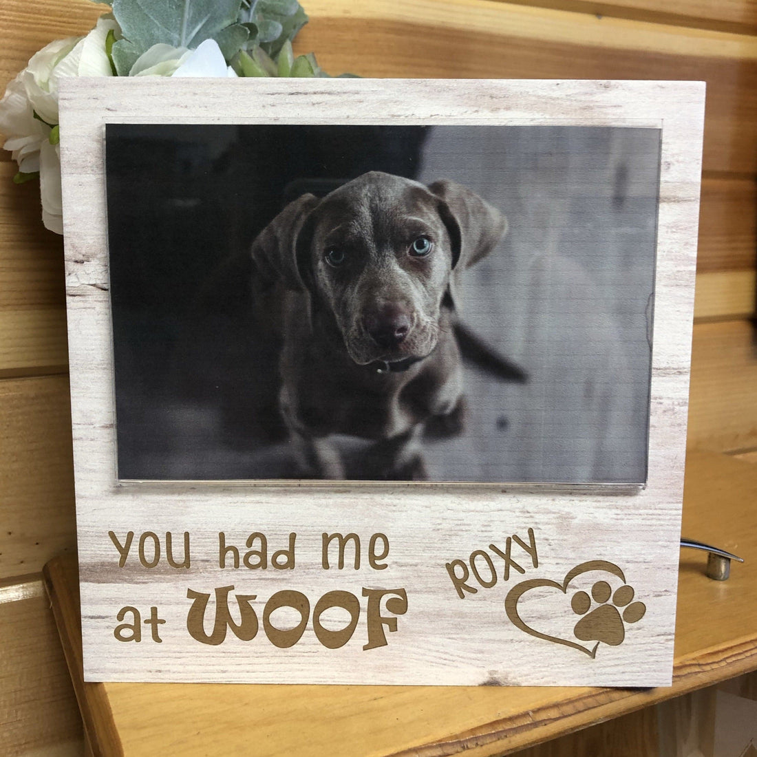 Personalized Pet Photo Frame. Weathered Pet Frame. – C & A Engraving ...