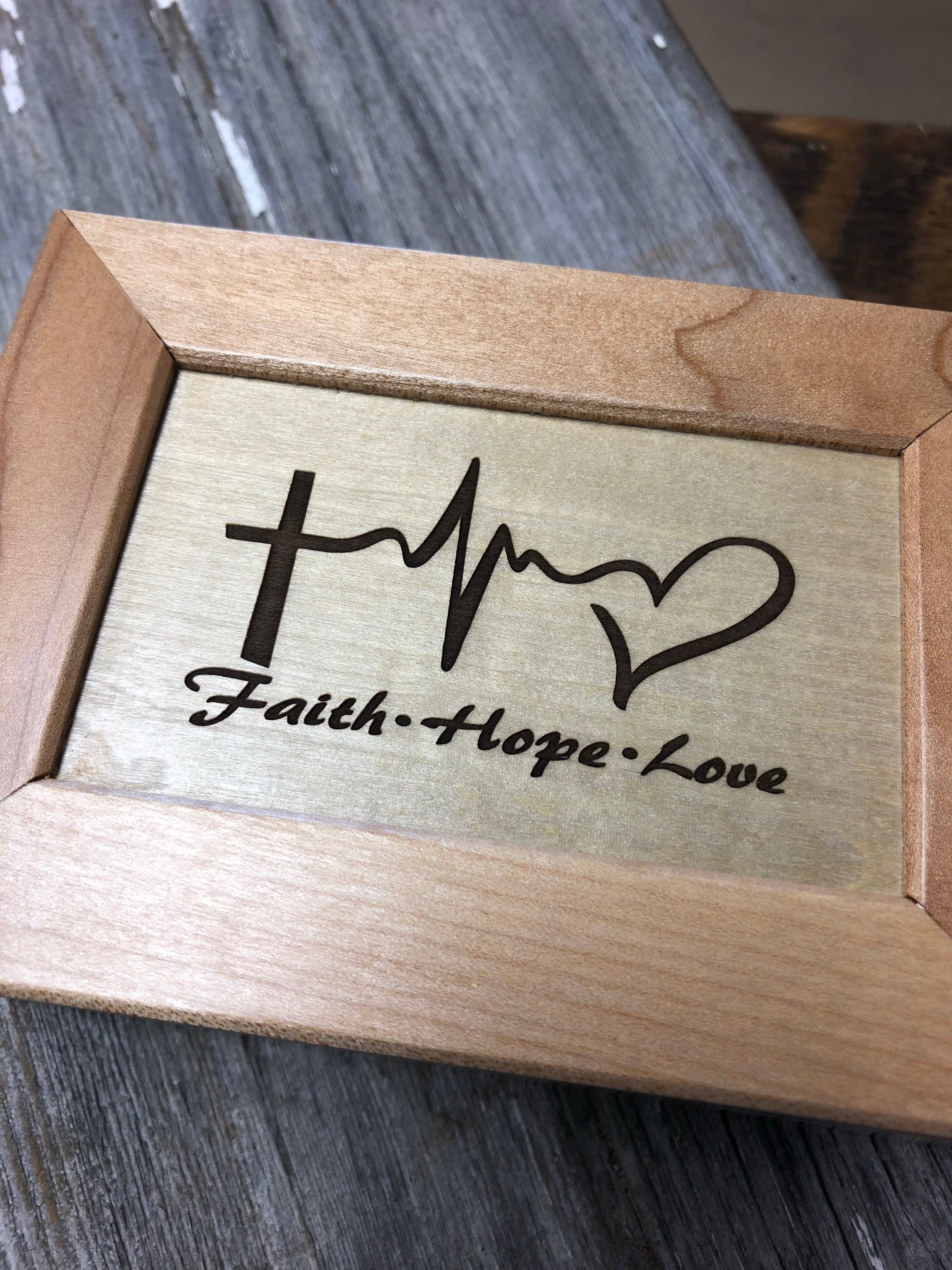 Maple Keepsake Box. Jewelry Box Rectangular Religious – C & A Engraving ...